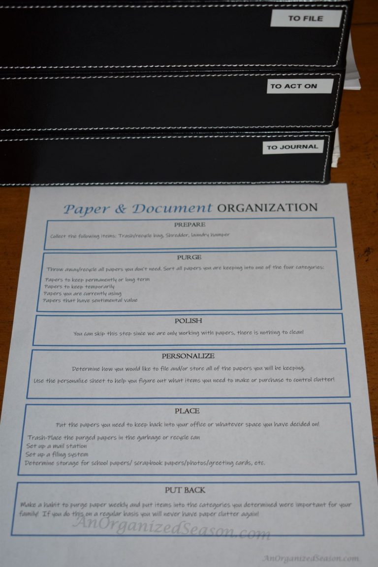 How to Organize Paper in your Home and Office - An Organized Season