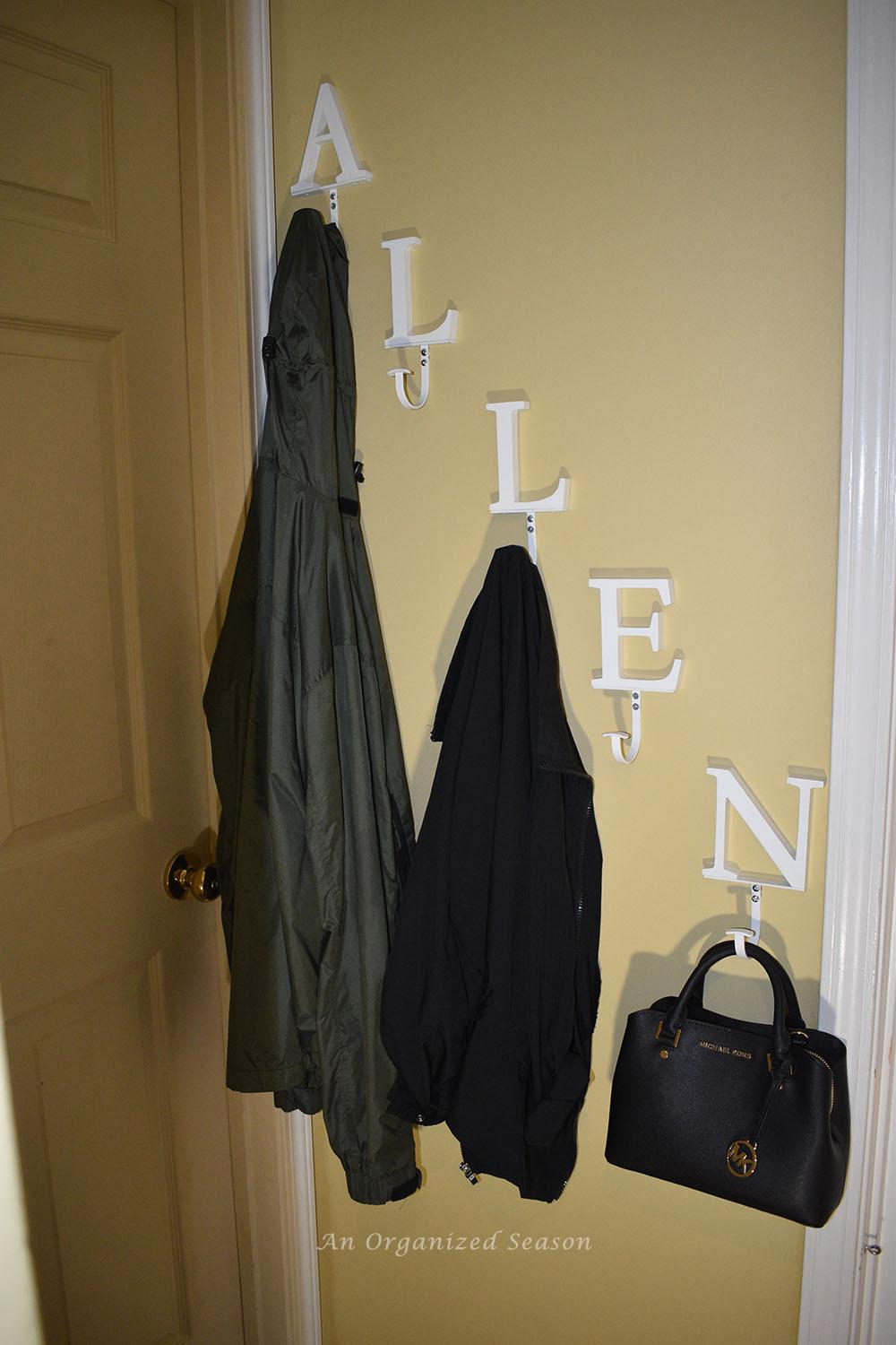 Learn How to Make a Personalized Coat Rack - An Organized Season
