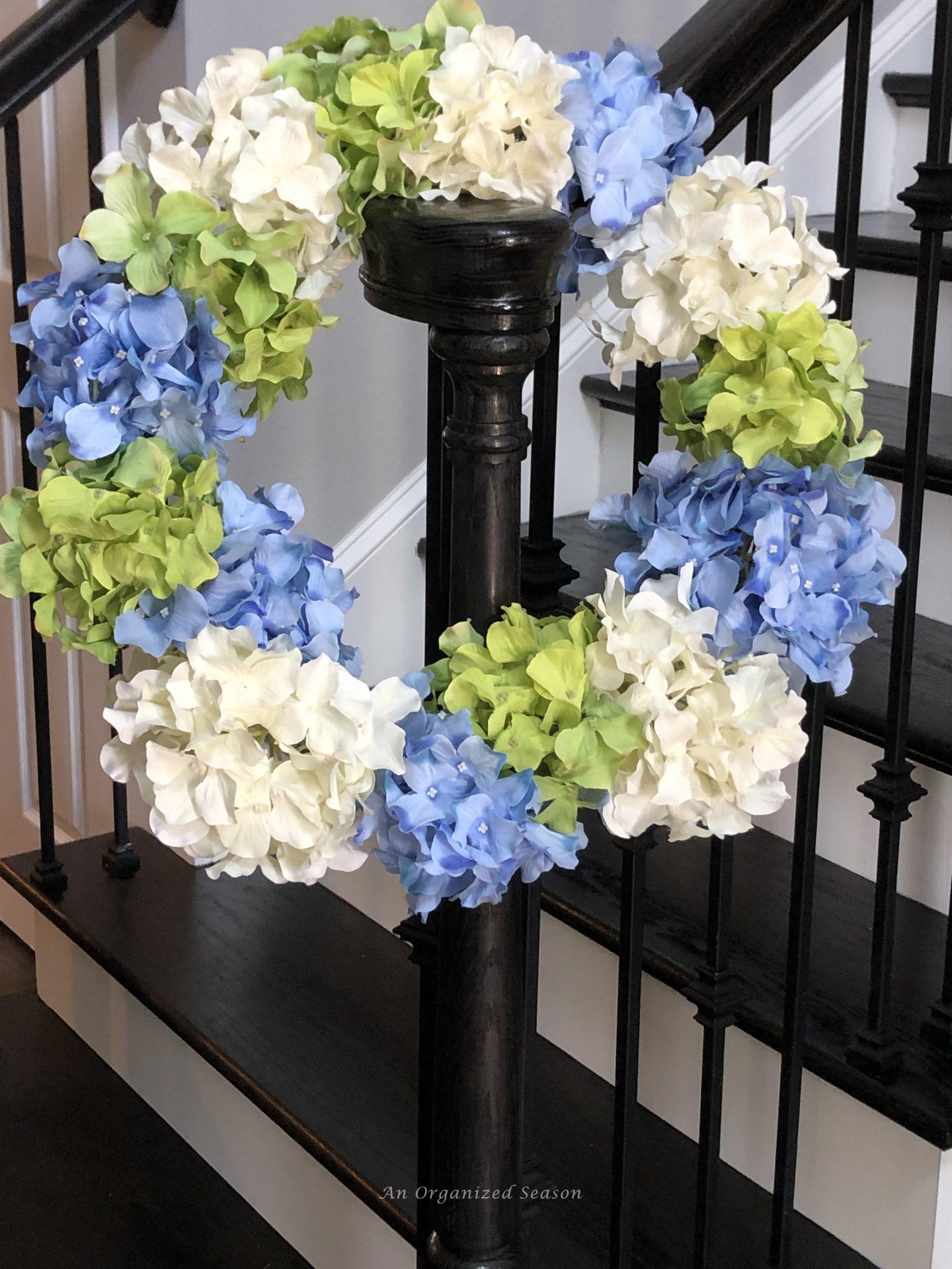 How to Make A Spring Wreath using Hydrangea - An Organized Season