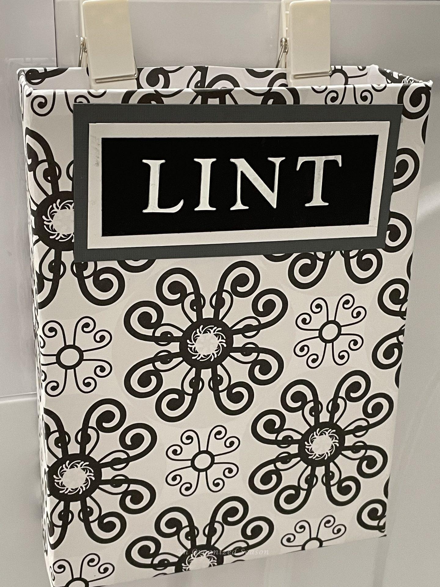 Make a Lint Bin for Your Laundry Room - An Organized Season