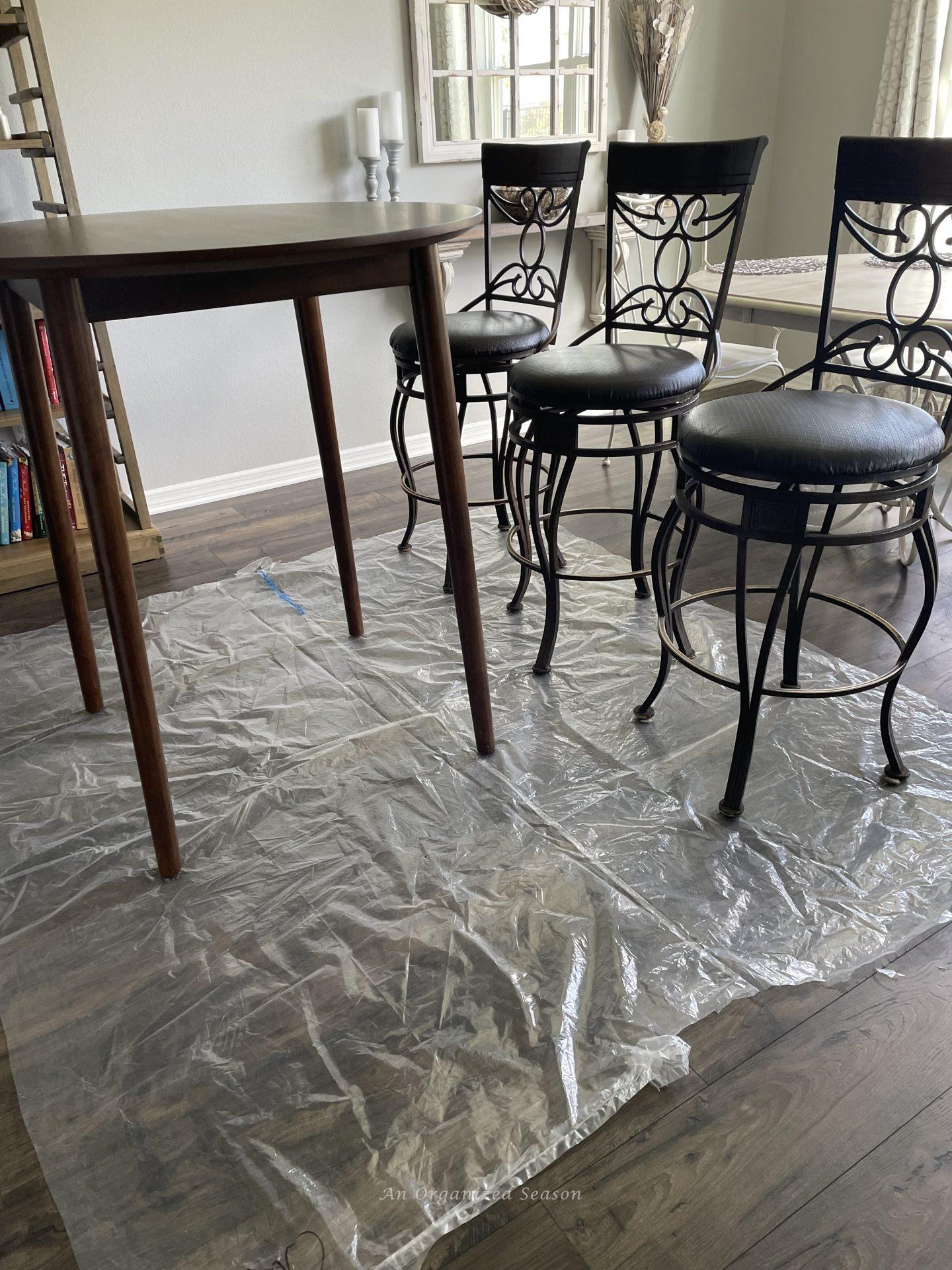 Amazing Table Set Makeover With Paint & a Stencil - An Organized Season