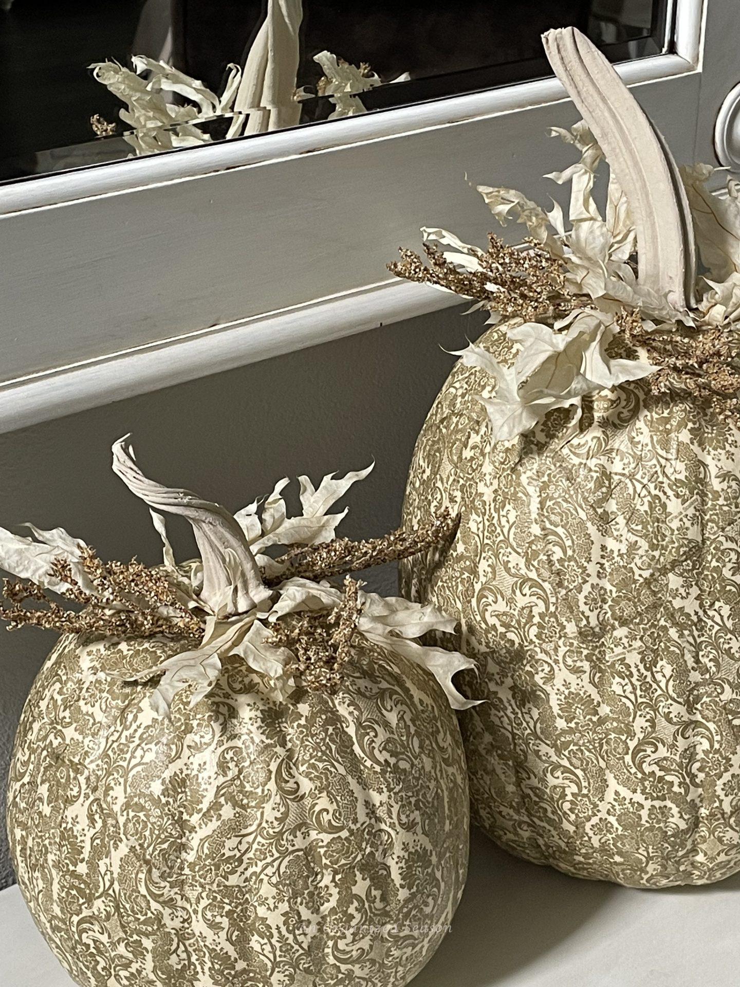 How to Decoupage Elegant Pumpkins - An Organized Season