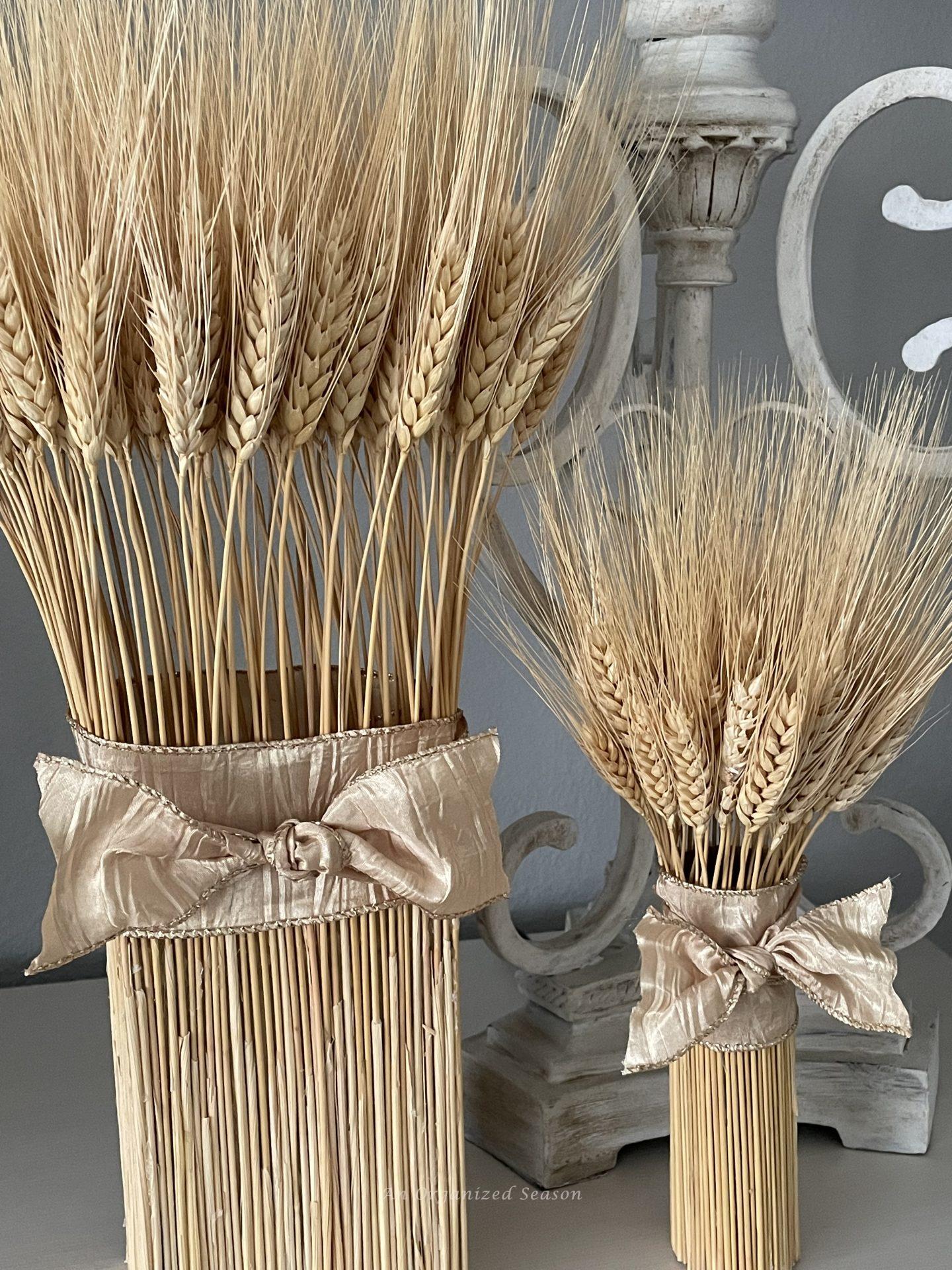 Simple DIY to Make a Dried Wheat Arrangement - An Organized Season