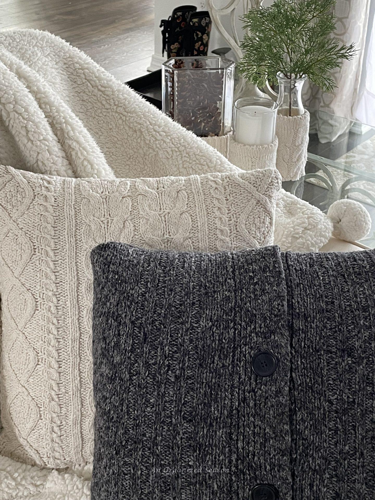 Tips to Make Cozy Home Decor with Old Sweaters - An Organized Season