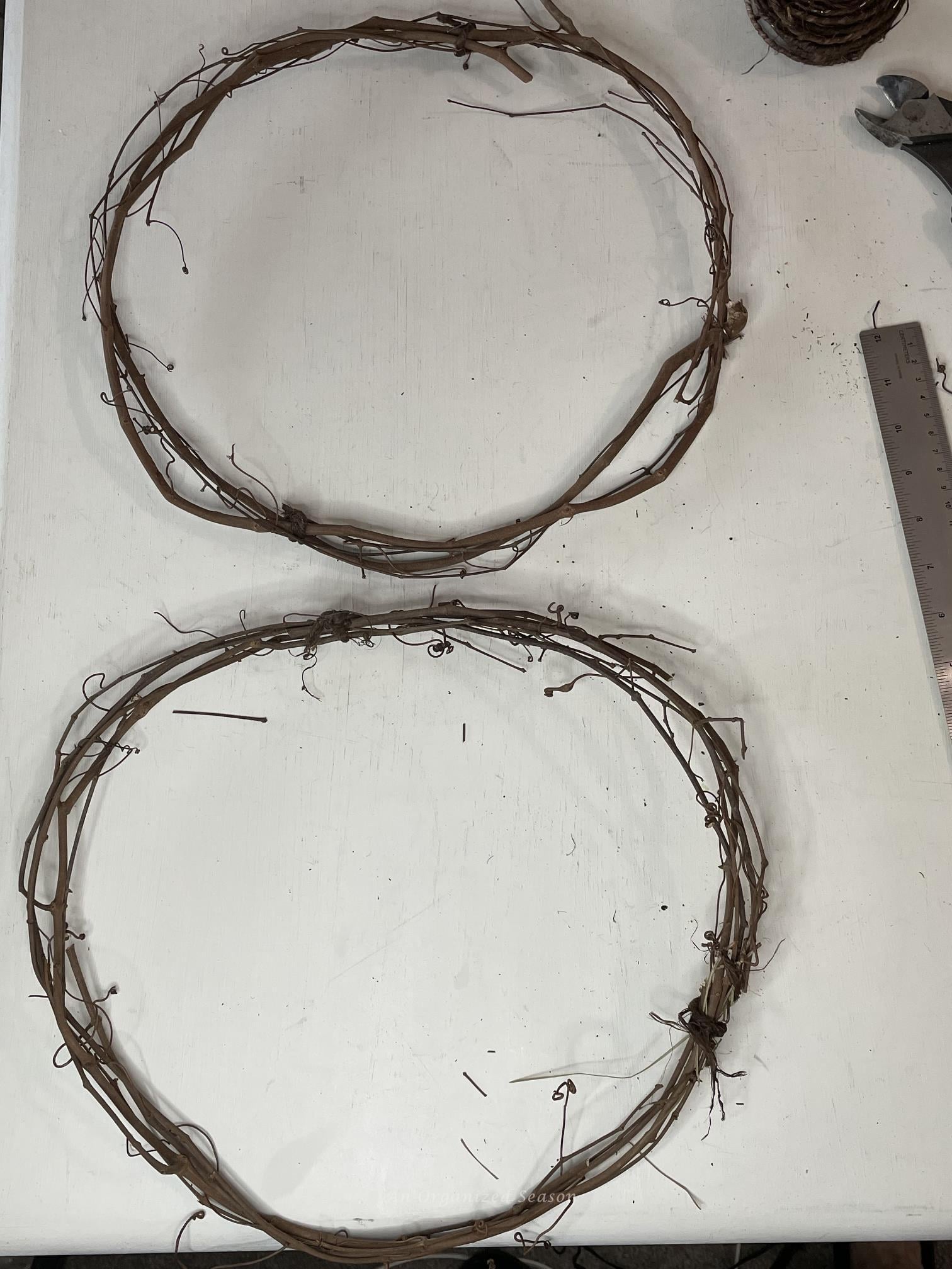Easy DIY Topiary Frame from a Grapevine Wreath - An Organized Season