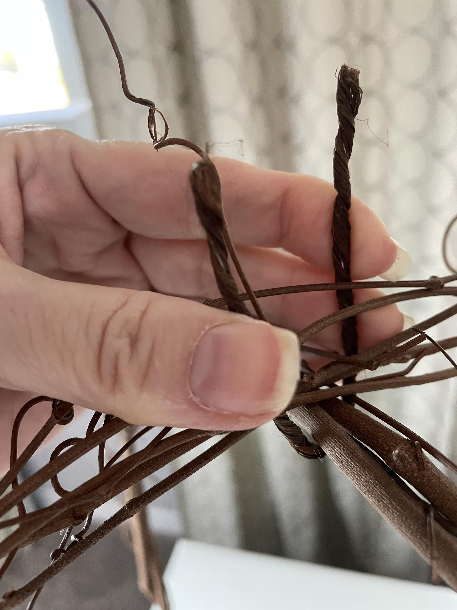 Easy DIY Topiary Frame from a Grapevine Wreath - An Organized Season