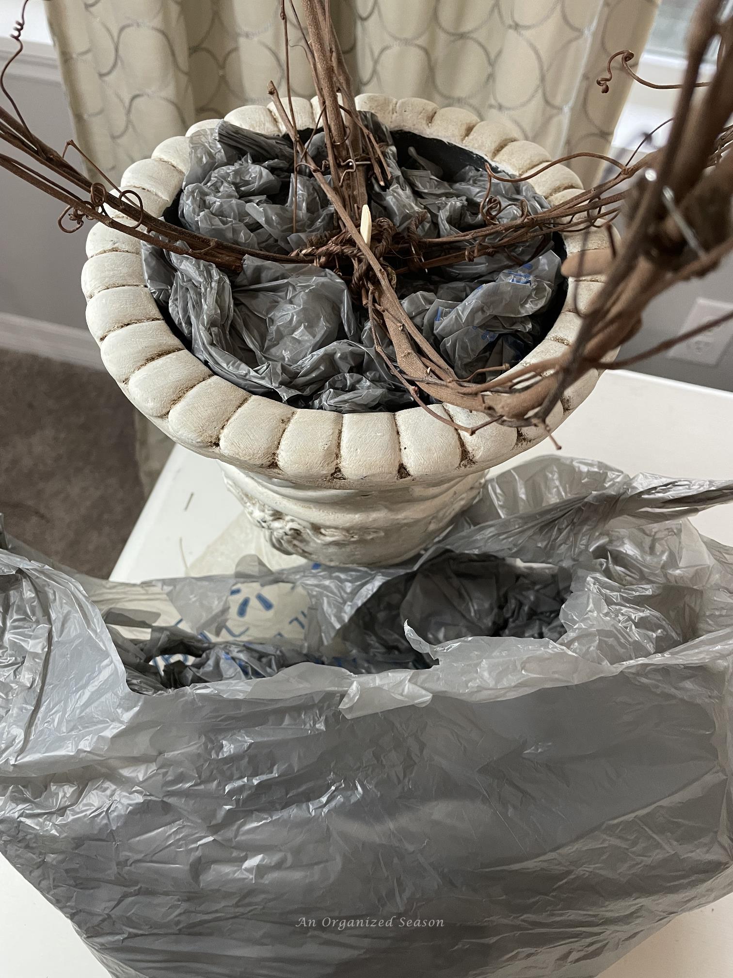 Easy DIY Topiary Frame from a Grapevine Wreath - An Organized Season