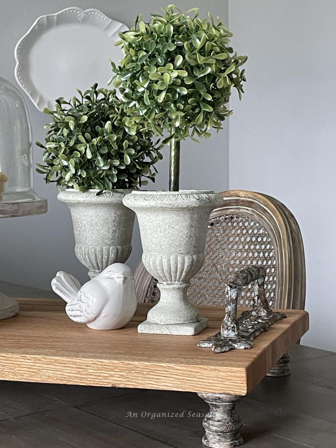A Beautiful DIY Footed Wood Tray with Handles - An Organized Season