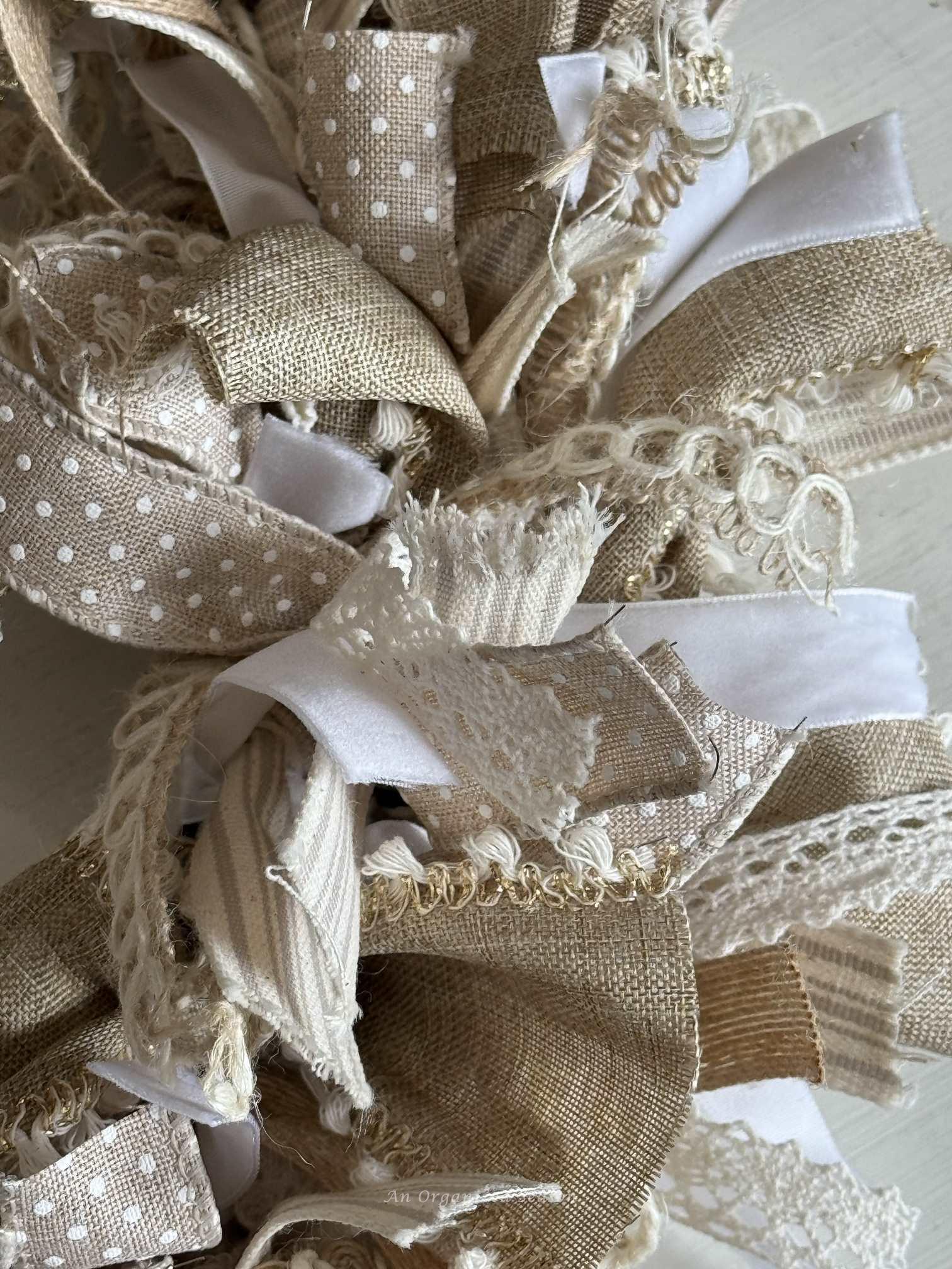 Simple Way to Create a DIY Neutral Ribbon Wreath - An Organized Season