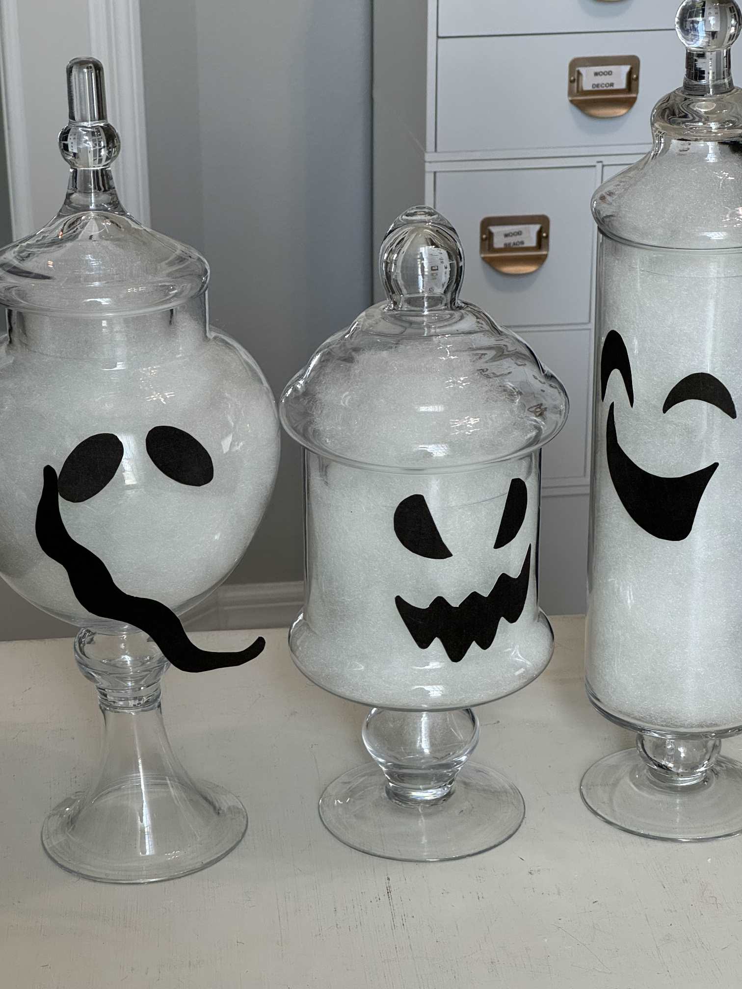 Simple DIY Halloween Ghost Apothecary Jars - An Organized Season