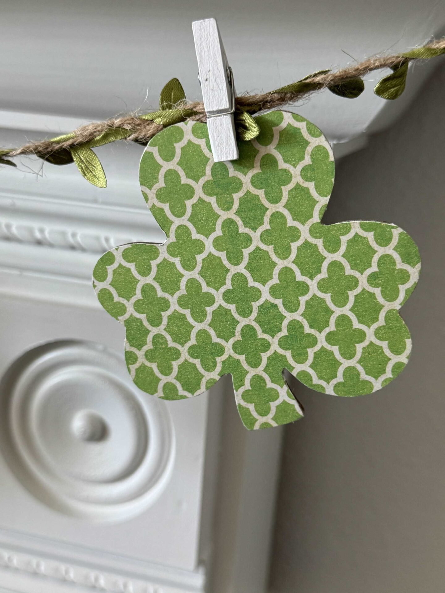 Quick and Easy Dollar Tree Shamrock Garland DIY - An Organized Season