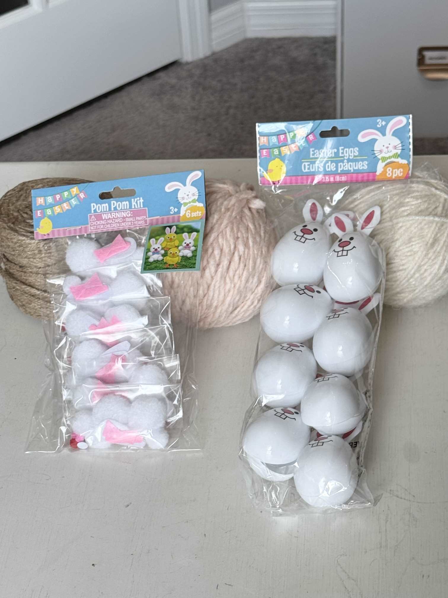 Simple and Cute DIY Bunny Eggs with Pom Pom Tails - An Organized Season